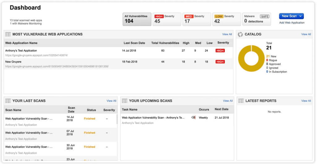 Free Vulnerability Scanning - Prodigy 13